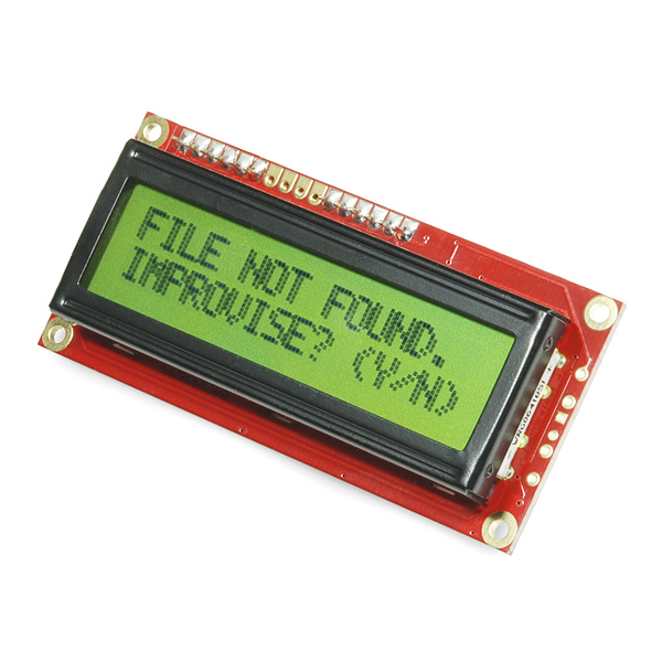 SparkFun Serial Enabled 16x2 LCD - Black on Green 3.3V LCD-09066 ...