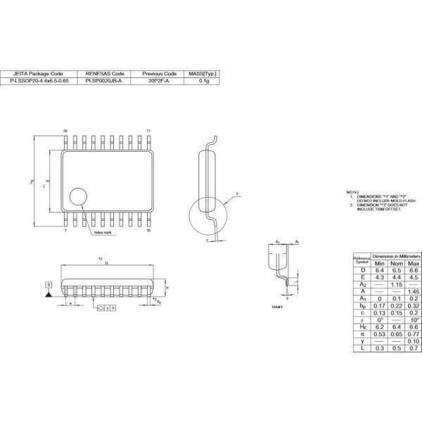 マイコンIC RL78/G12 16BIT 12KB FLASH 20LSSOP R5F10369ASP#V5 ルネサスエレクトロニクス ...