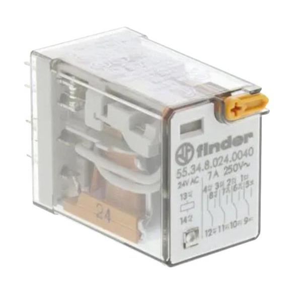 RELAY 4PDT 250VAC 7A 55.34.8.024.0040 FINDER製｜電子部品・半導体通販のマルツ