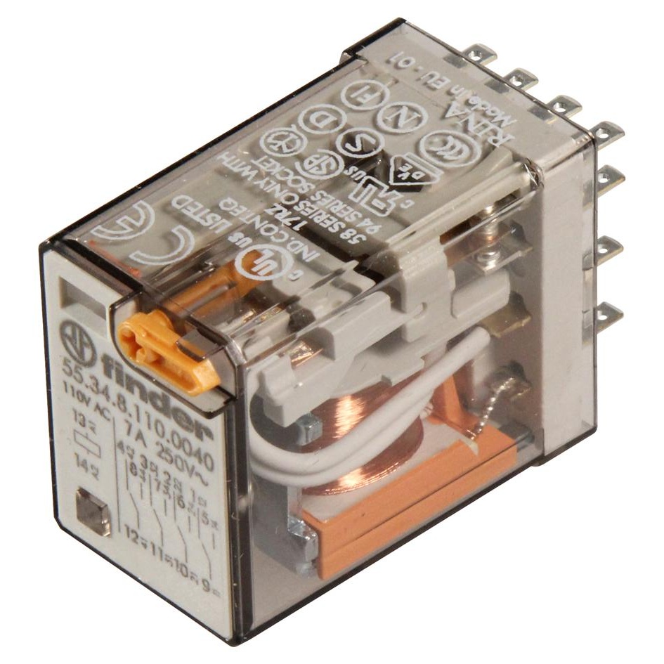 RELAY 4PDT 250VAC 7A 55.34.8.110.0040 FINDER製｜電子部品・半導体通販のマルツ