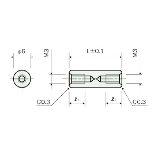 ステンレススペーサー(丸型)M3 35mm ARU-335 廣杉計器製｜電子部品・半導体通販のマルツ