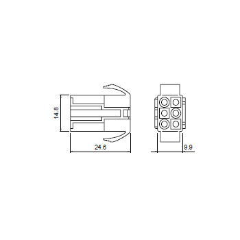 ELコネクター リセプタクル4.5mmピッチ ハウジング ピンコンタクト用6極(2個入り) ELR-06V*2｜電子部品・半導体通販のマルツ