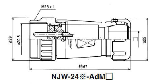 NJWアダプター 防水型(シェルφ24・14極) NJW-2414-ADM11 七星科学研究所製｜電子部品・半導体通販のマルツ