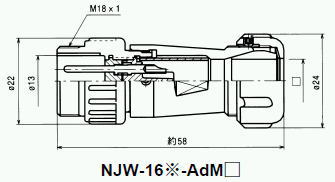 NJWアダプター 防水型(シェルφ16・3極) NJW-163-AdM8 七星科学研究所製｜電子部品・半導体通販のマルツ