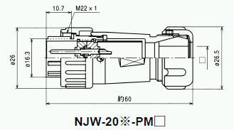 NJWプラグ 防水型(シェルφ20・4極) NJW-204-PM12 七星科学研究所製｜電子部品・半導体通販のマルツ