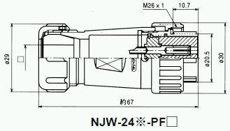 NJWプラグ 防水型(シェルφ24・16極) NJW-2416-PF15 七星科学研究所製｜電子部品・半導体通販のマルツ